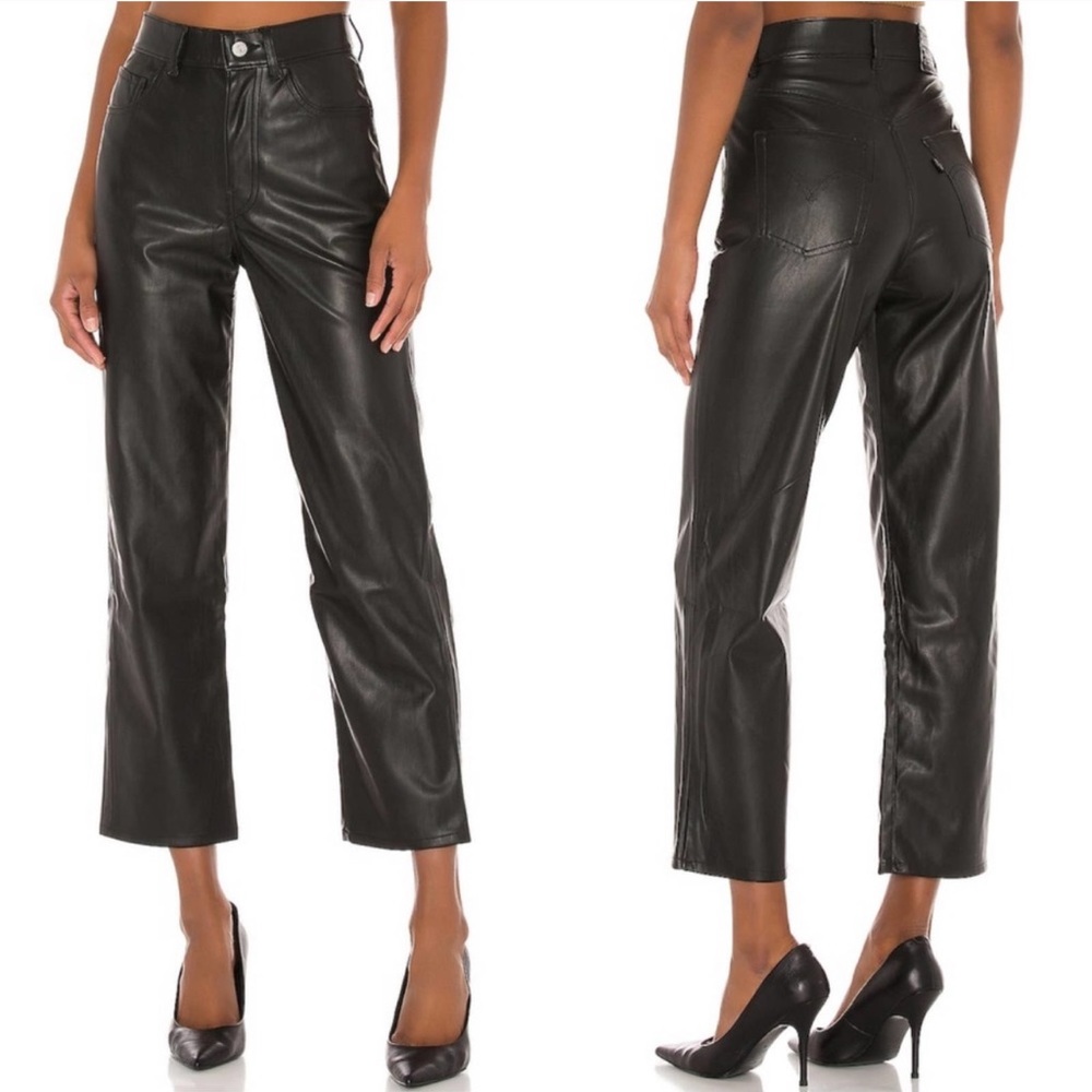 Levi’s Faux Leather Rib Cage Straight Pants - Gem